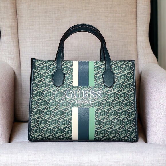 Guess | Bags | Guess Monogram Satchel Bag | Poshmark